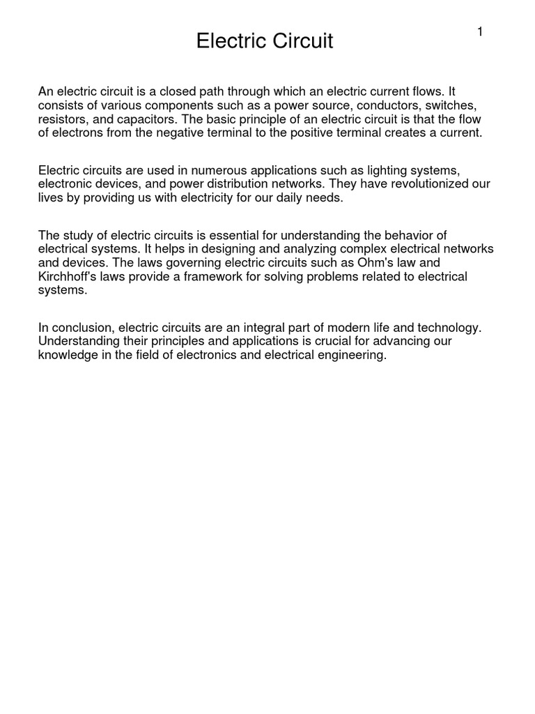Electric Circuit | PDF | Science & Mathematics | Technology & Engineering
