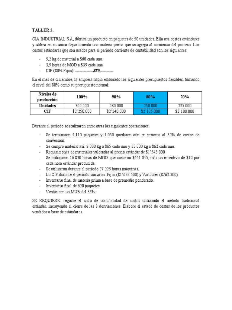 Ejercicio # 2 de Costos Indirectos | PDF