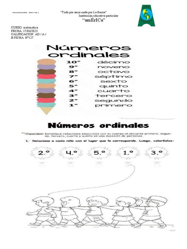 Numeros Ordinales | PDF | Science | Observación