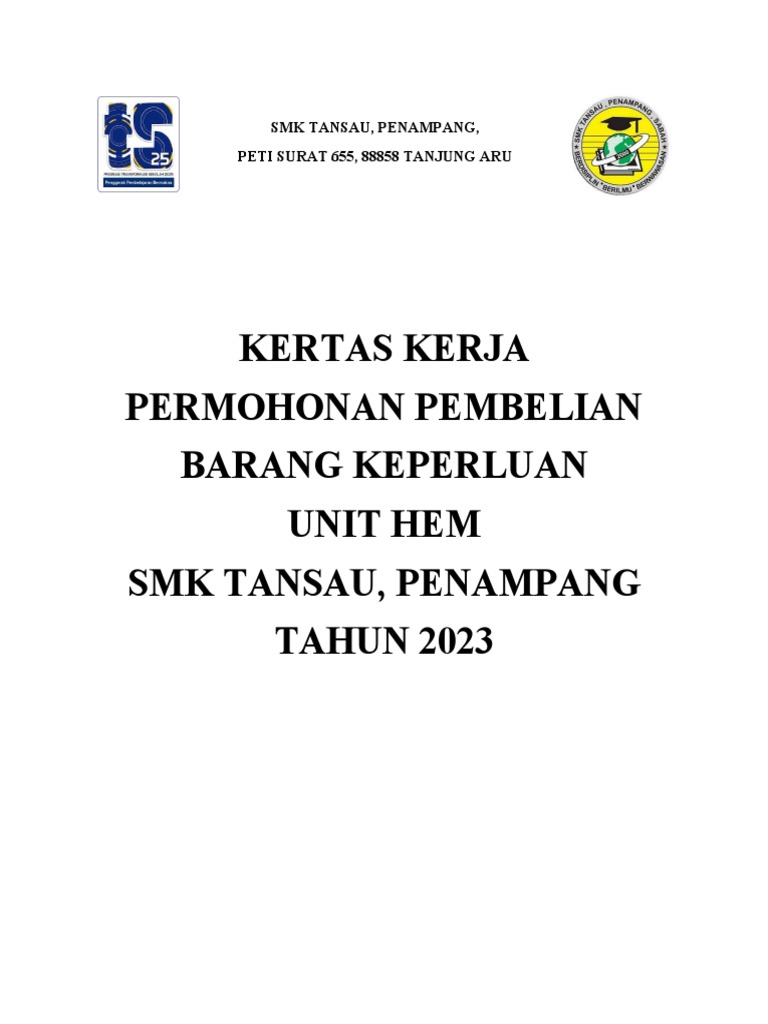 Kertas Kerja Pembelian Barang 2023 | PDF