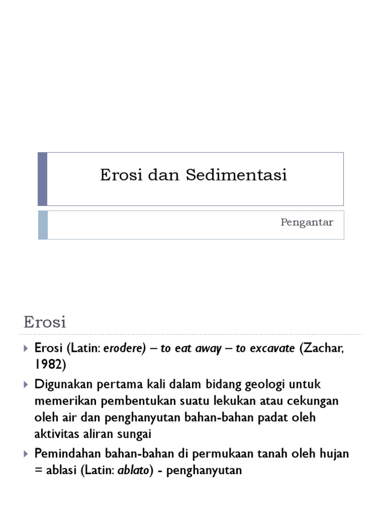 Pengantar Erosi Dan Sedimentasi | PDF