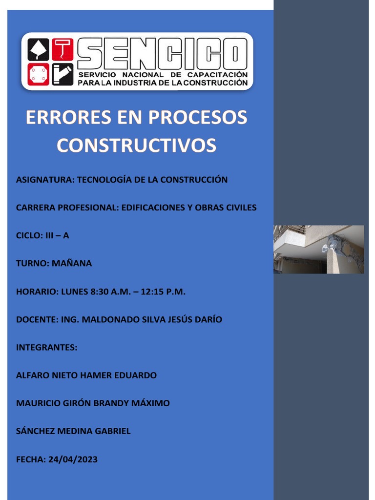 Errores en Procesos Constructivos-1 | PDF | Hormigón | Ladrillo