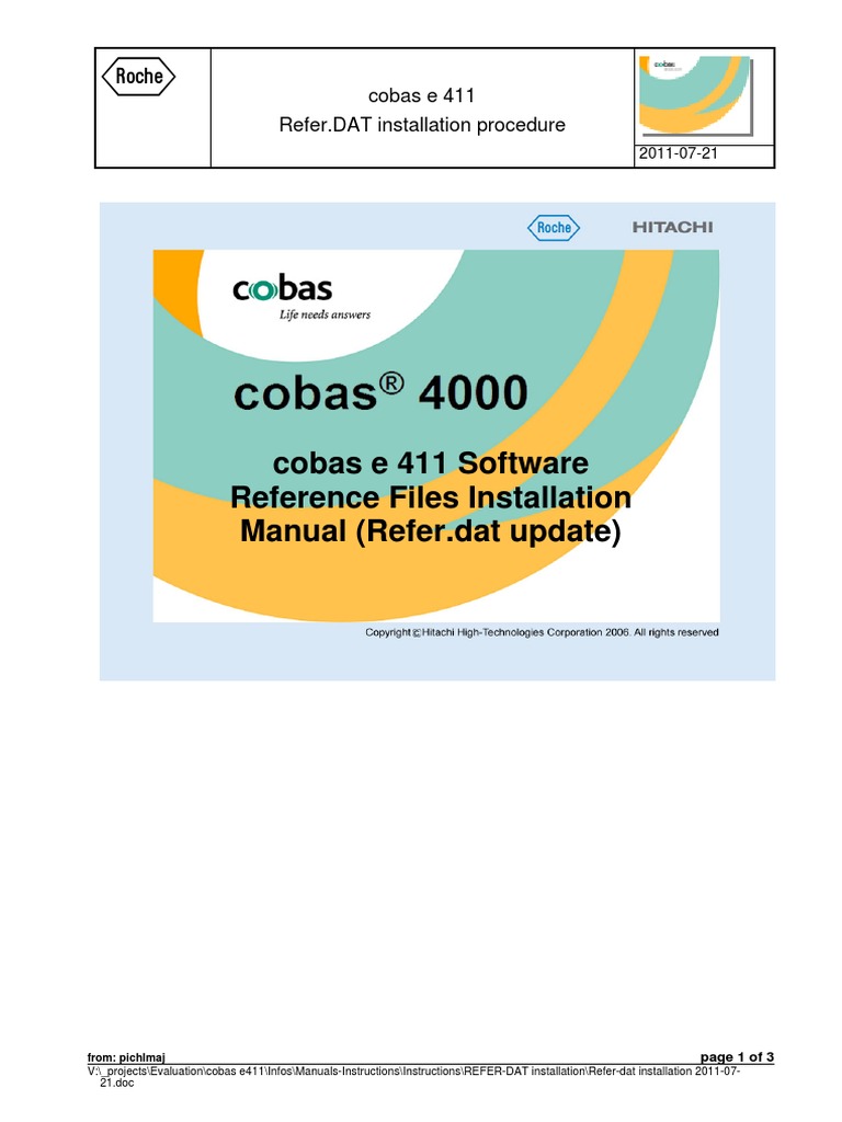 Cobas E411 Reference Data 4.09.01 | PDF
