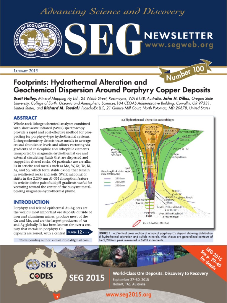Hydrothermal Alteration and Geochemical Dispersion Around Porphyry ...