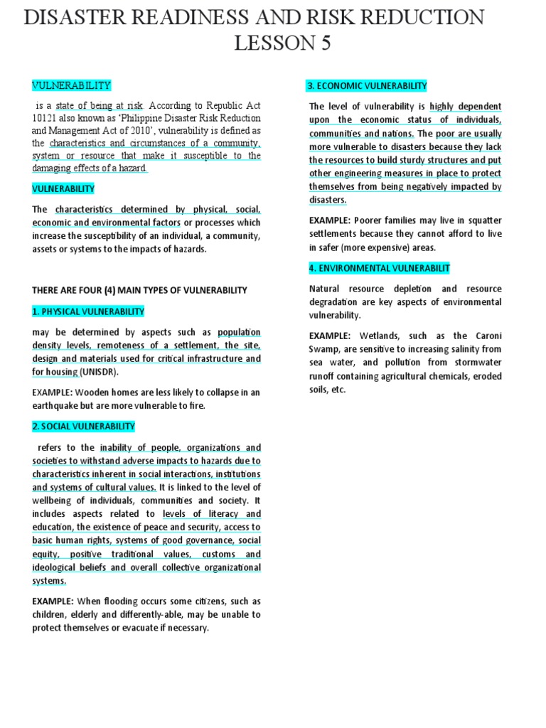 VULNERABILITY | PDF | Vulnerability | Hazards