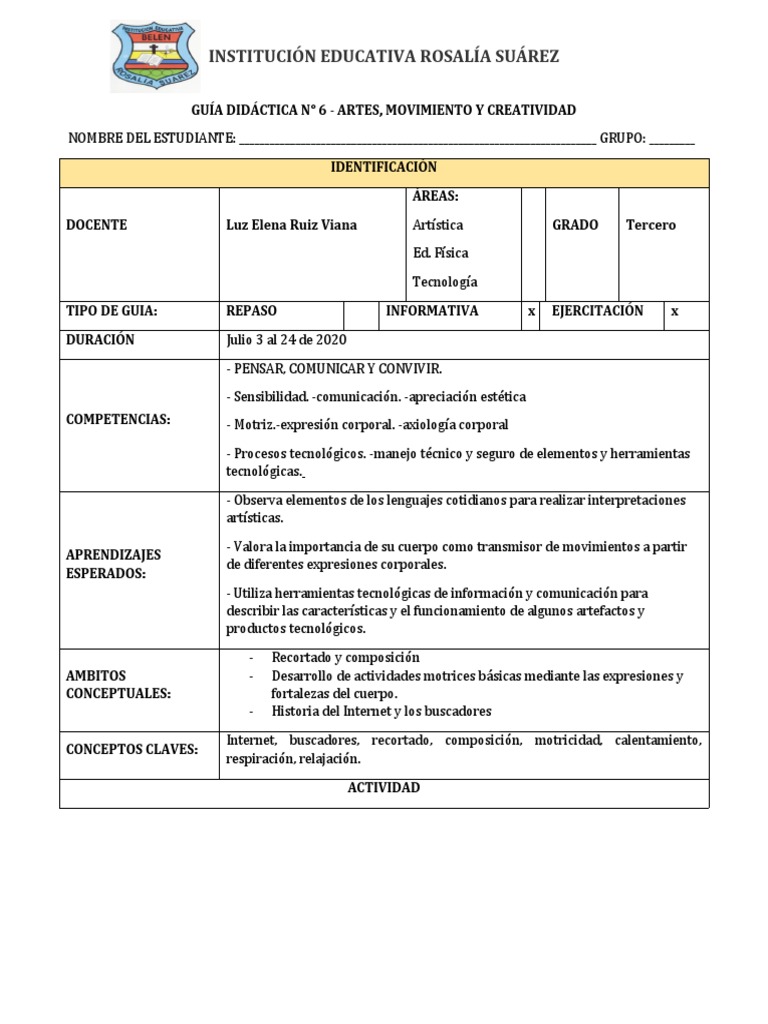 Institución Educativa Rosalía Suárez | PDF | Internet | Evaluación