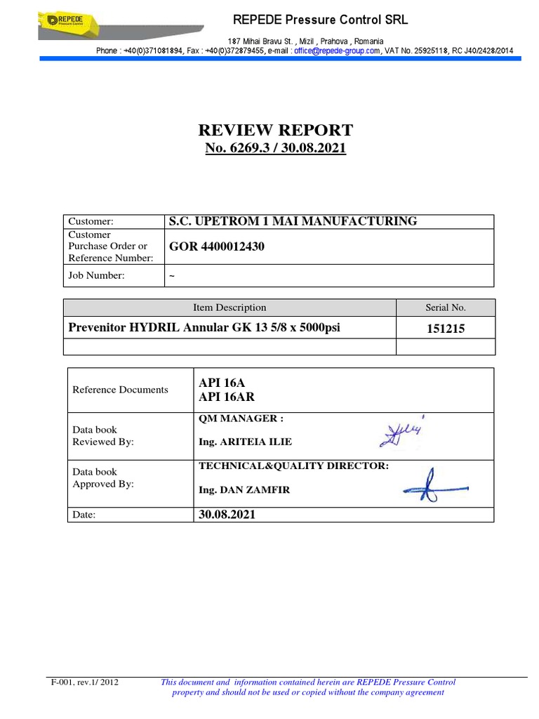 Docs 6269.3, Prev HYDRIL GK 13 5-8x5M | PDF