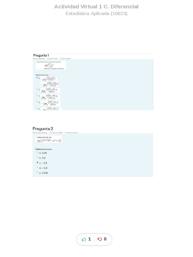 Actividad Virtual 1 C Diferencial Compress | PDF