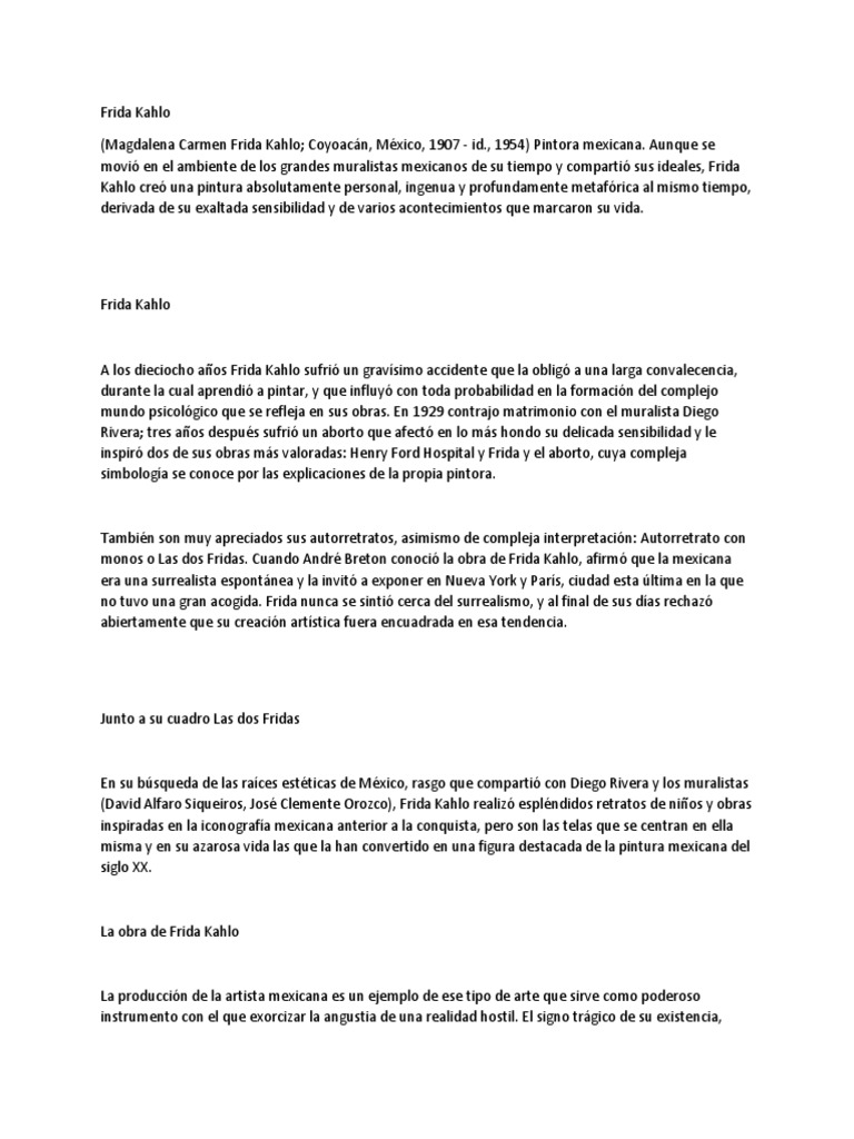 Frida Kahlo | PDF | Ciencias sociales | Historia