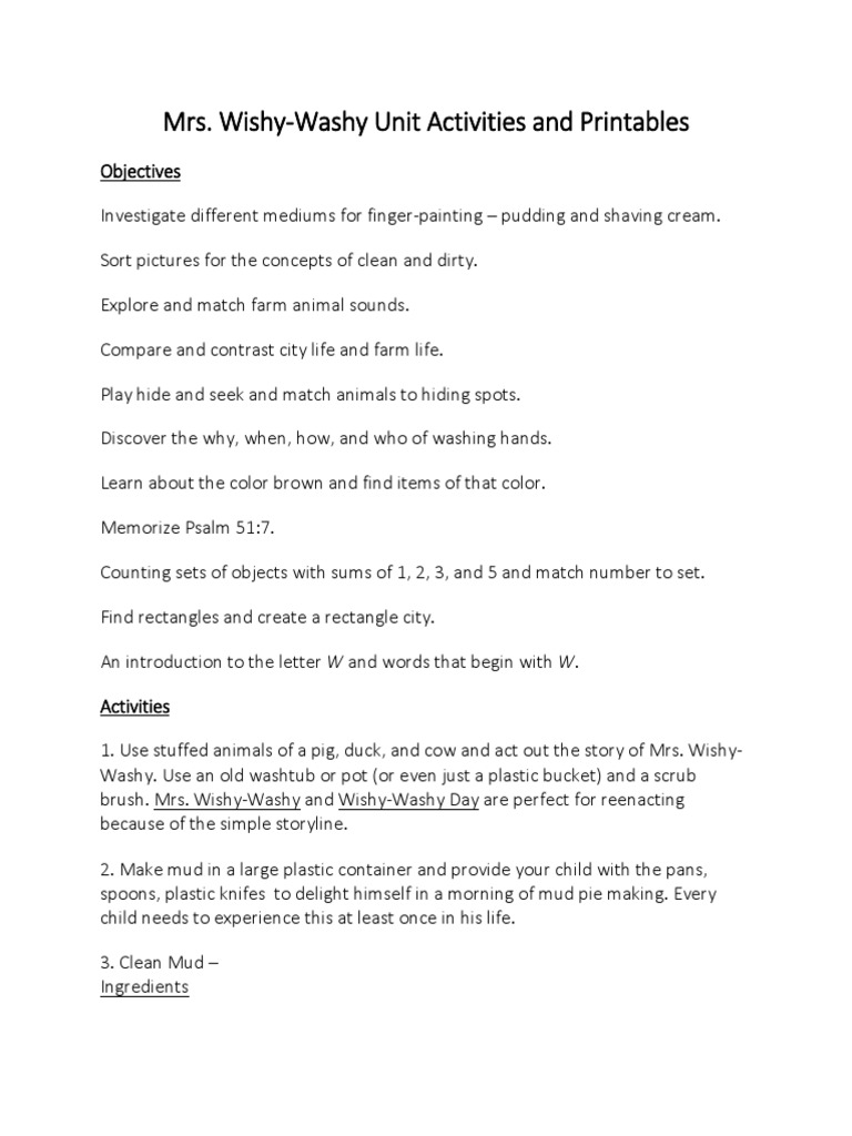 Mrs Wishy Washy Complete | PDF | Home & Garden