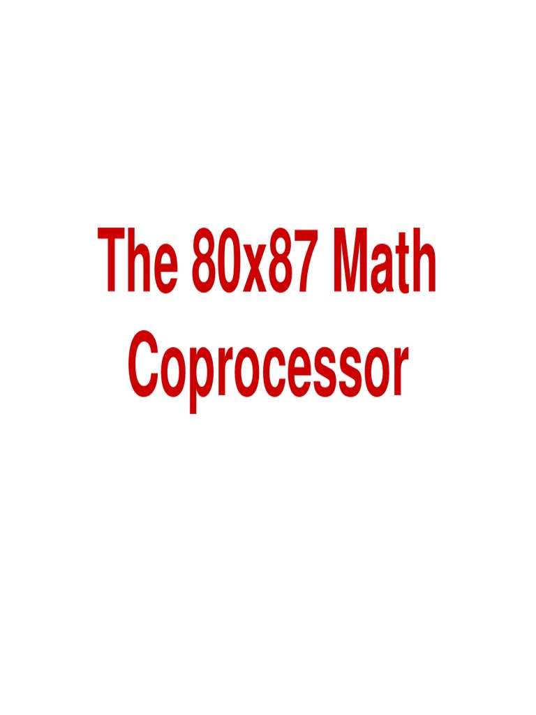 8087 Co-Processor Configuration | PDF | Central Processing Unit | Integrated Circuit