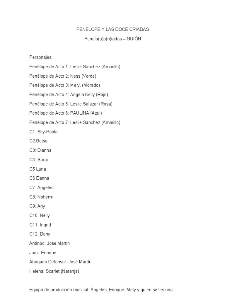 Libreto Obra de Teatro | PDF | Amor | Odiseo