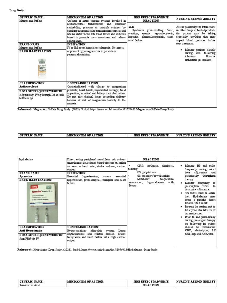 Drug Study DR | PDF | Health Care | Drugs