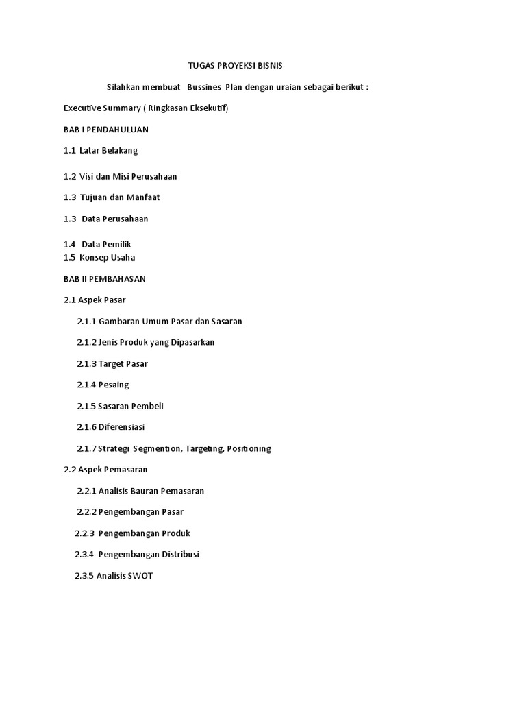 Tugas Proyeksi Bisnis | PDF
