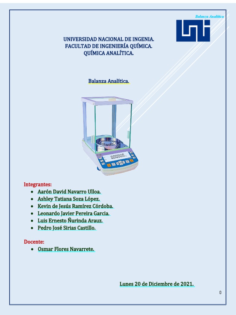 Balanza Analitica | PDF | Balanza | Química analítica