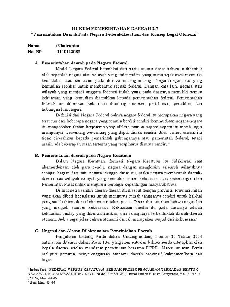 Hukum Pemerintahan Daerah 3 | PDF