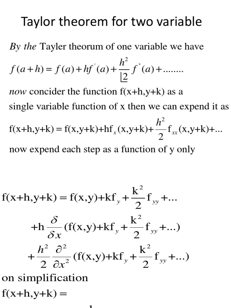 Taylor Theorem For Two Variable Pdf