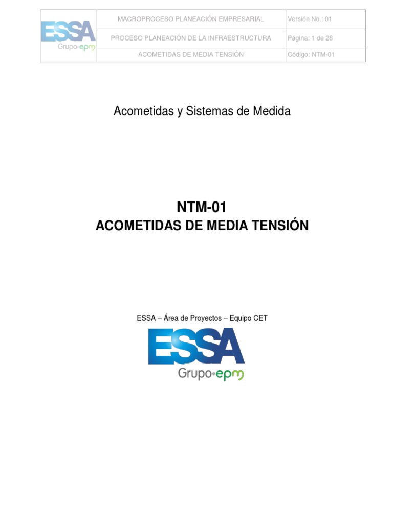 ntm-01 Acometidas de Media Tension | PDF