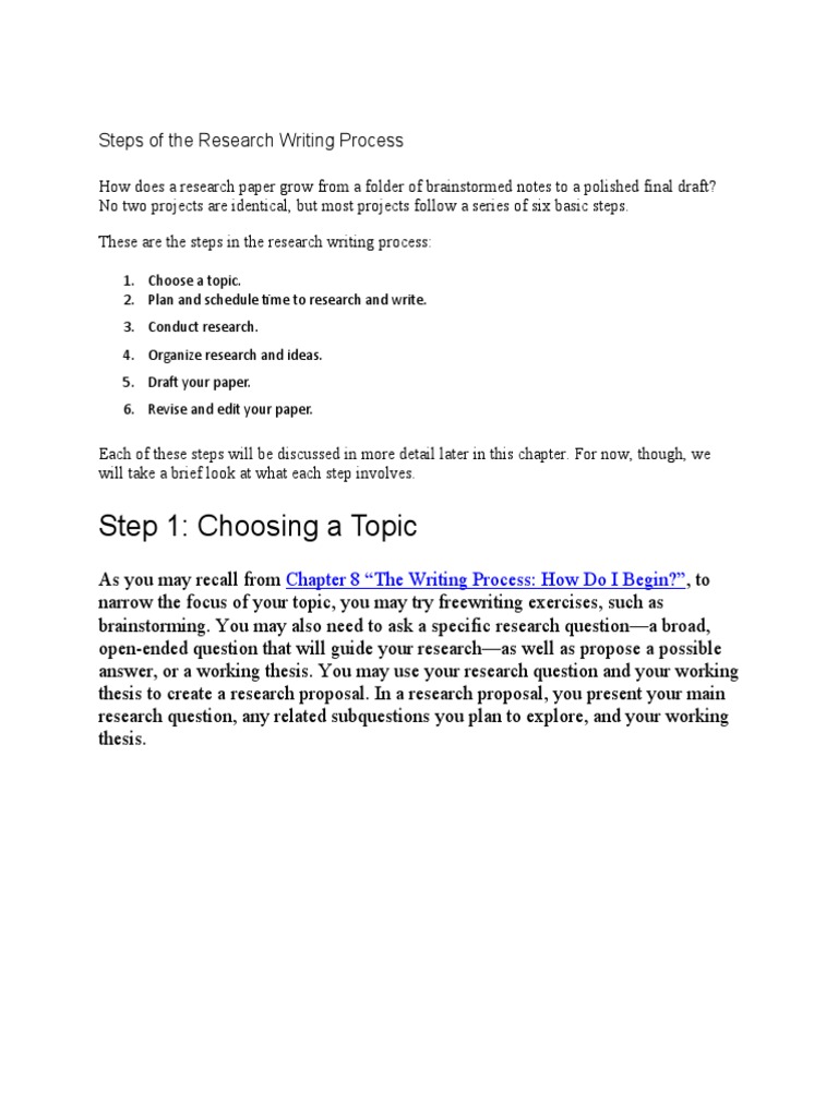 Research Writing Process Steps | PDF | Art | Self-Improvement