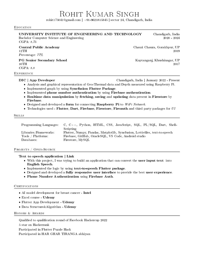 rohit175041_cv_4336087425_Rohits-Resume | PDF | Application Software ...