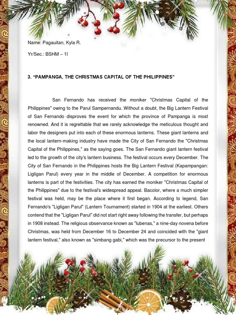 "Pampanga, The Christmas Capital of The Philippines" | PDF | Social ...