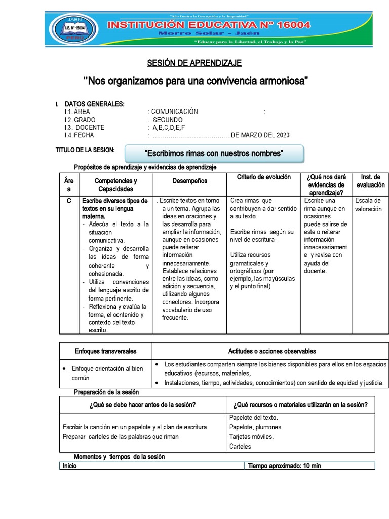 Rimas para aprender en marzo | PDF | Aprendizaje | Evidencia