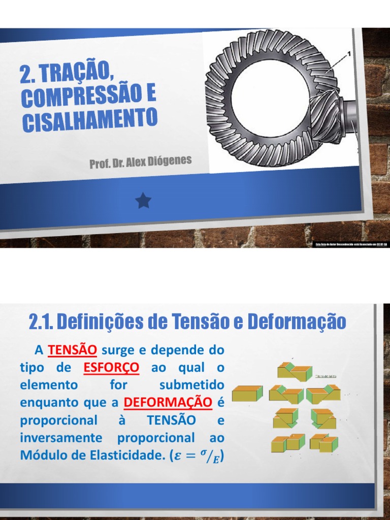 2 Tração Compressão e Cisalhamento | PDF | Estresse (Mecânica) | Materiais