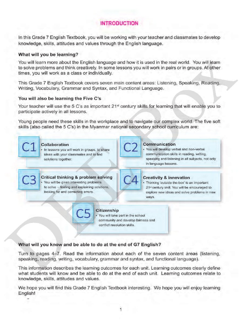 Grade 7 English Text | PDF