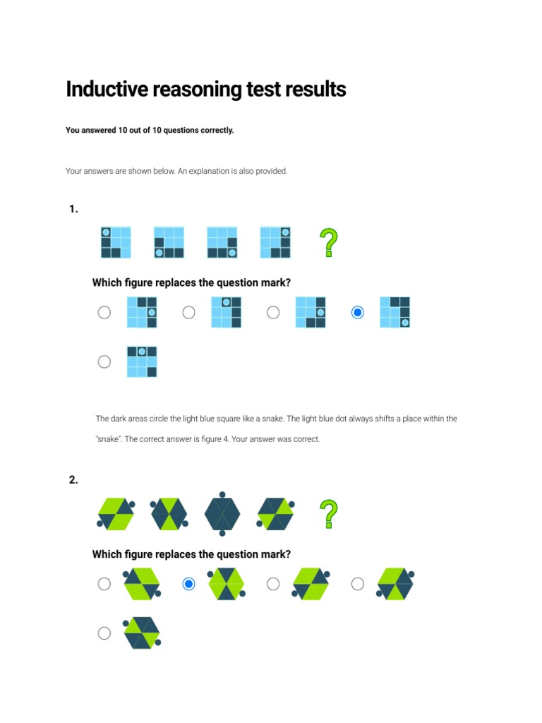 Free Report of Inductive Reasoning Test | PDF | Euclidean Geometry ...