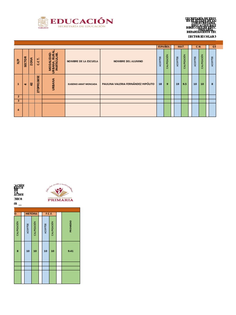 Oci23 - Formatocapturacalificaciones Eugenio Amat Moncada | PDF
