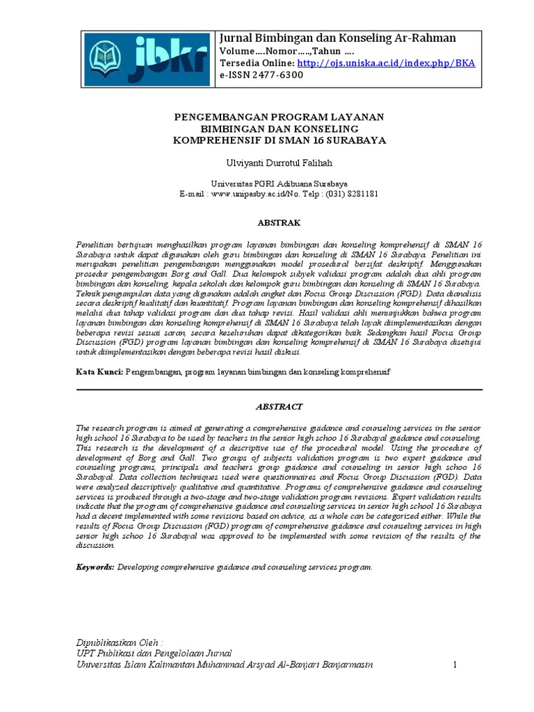 Program BK Komprehensif SMAN 16 | PDF | Karier & Perkembangan