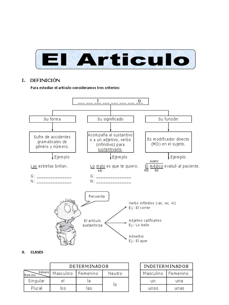 Guía de Uso de Artículos en Español | PDF | Sustantivo | Plural