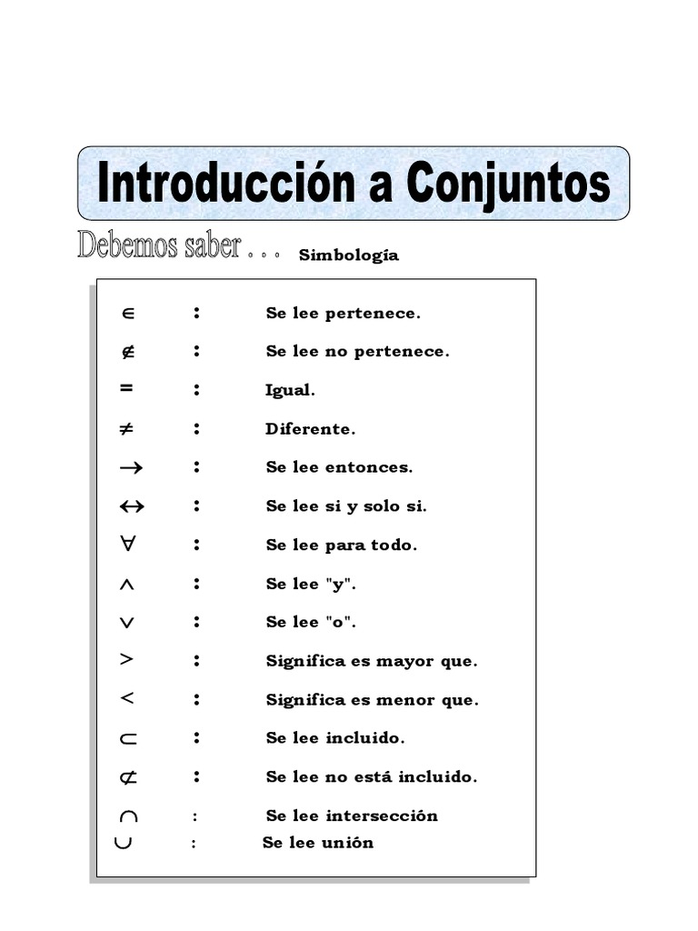 Introducción A Conjuntos para Quinto de Primaria | PDF | Conjunto ...