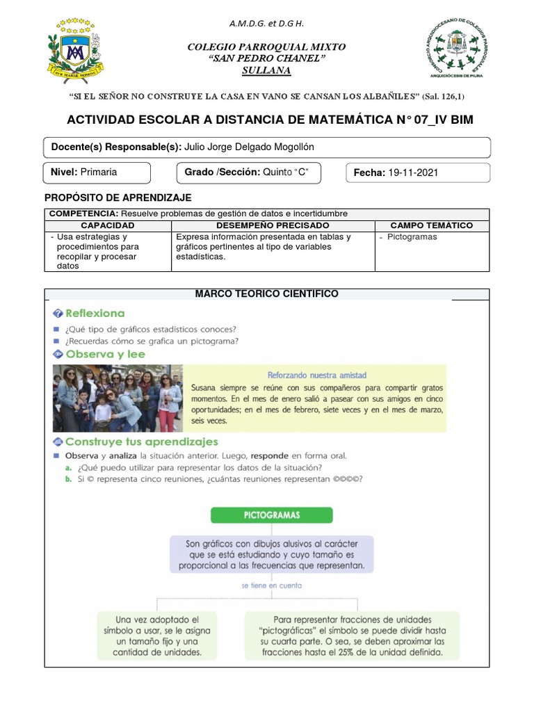 Act. Mat. 5 Pictogramas | PDF