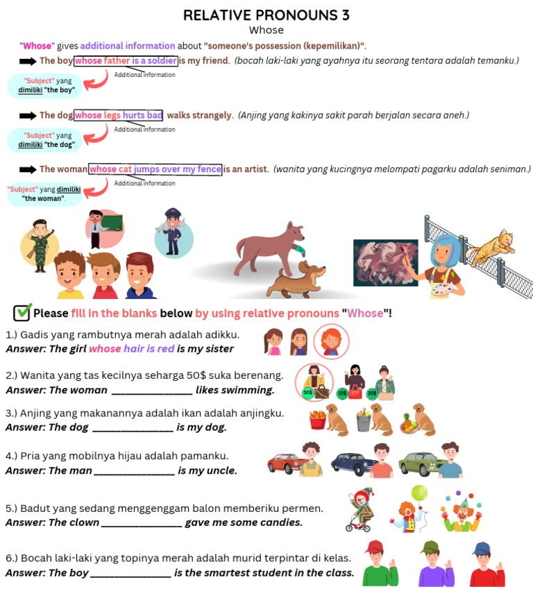 Day 17 - Relative Pronouns 3 - Materi Kids Level 10 | PDF