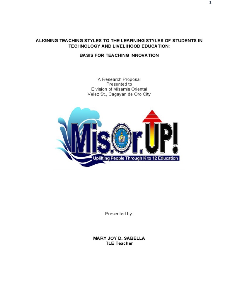 Research Proposal in TLE | PDF | Learning Styles | Constructivism ...