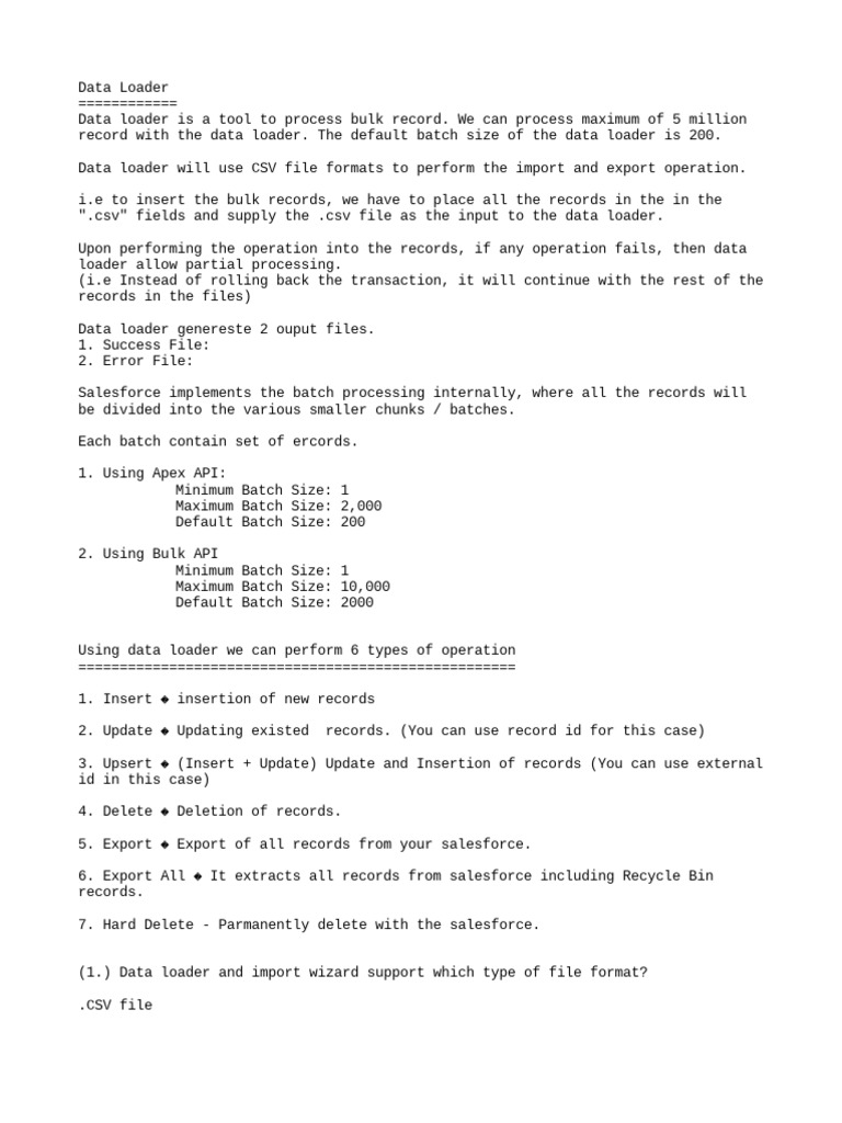 Data Loader | Download Free PDF | Comma Separated Values | Software Development