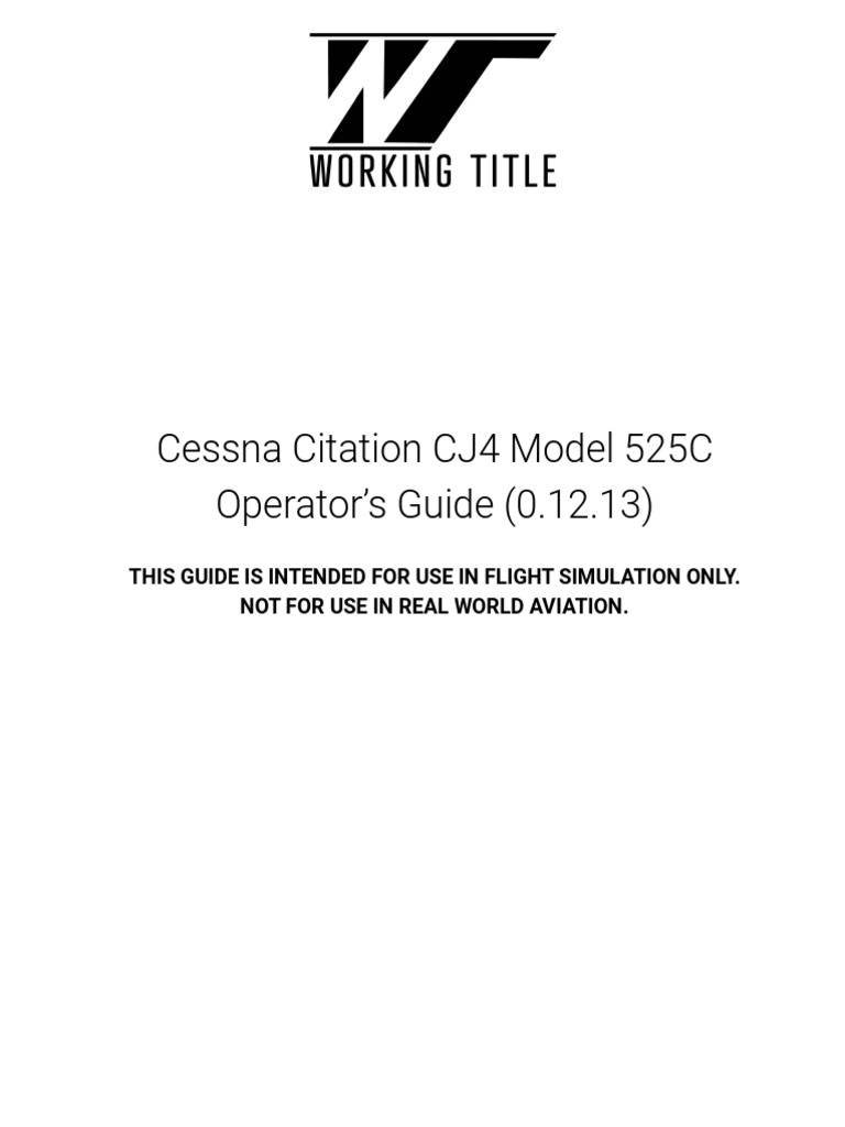 Cessna Citation CJ4 Model 525C Operator's Guide (0.12.13) | PDF ...