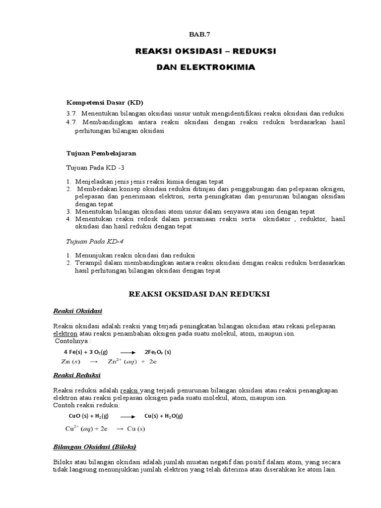 BAB.7 REDOKS DAN ELEKTROKIMIA Ok | PDF