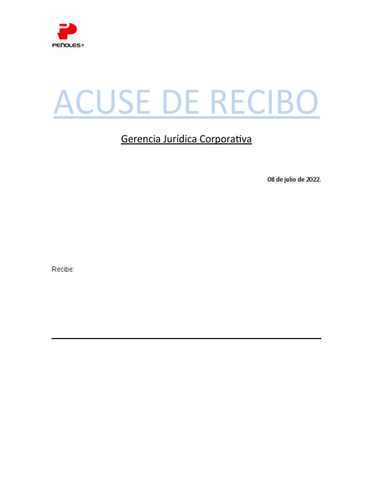 Acuse de Recibo | PDF