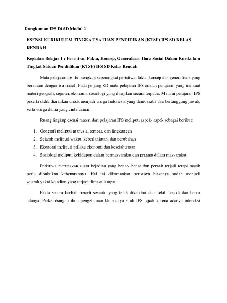 Rangkuman IPS Modul 2-1 | PDF