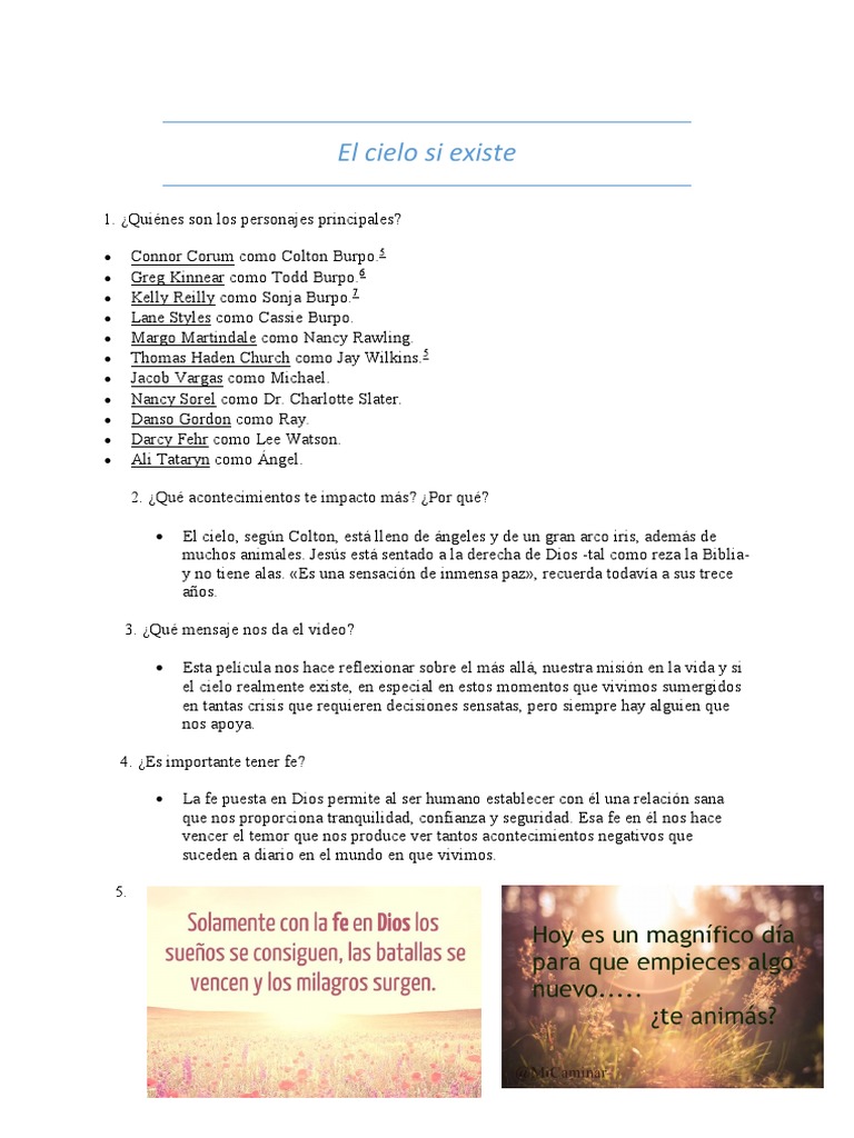 El Cielo Si Existe | PDF