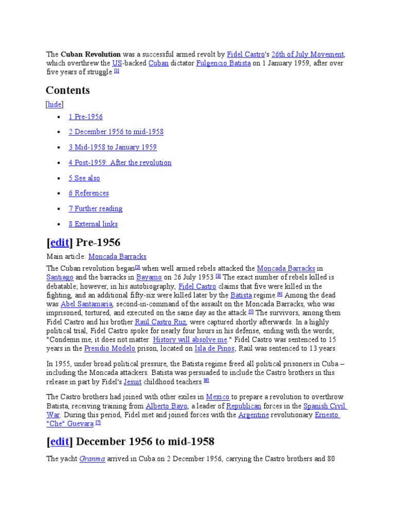 The Cuban Revolution Was A Successful Armed Revolt by Fidel Castro ...