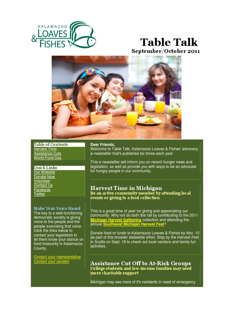 Table Talk | PDF | Hunger | Supplemental Nutrition Assistance Program