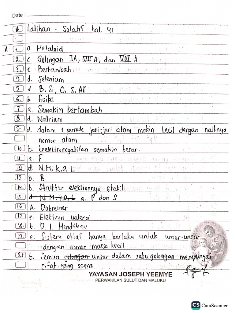 Kunci Jawaban Solatif Kimia Kelas 10 Hal. 41 | PDF