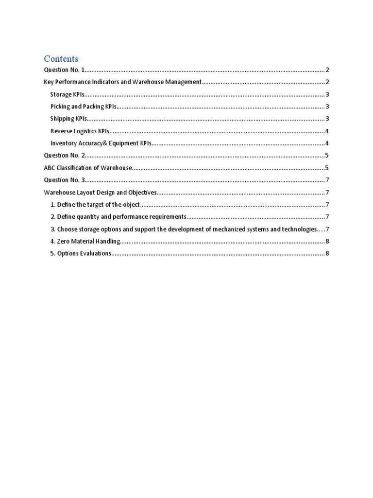 Warehouse Performance KPIs and ABC Classification | PDF | Inventory | Performance Indicator