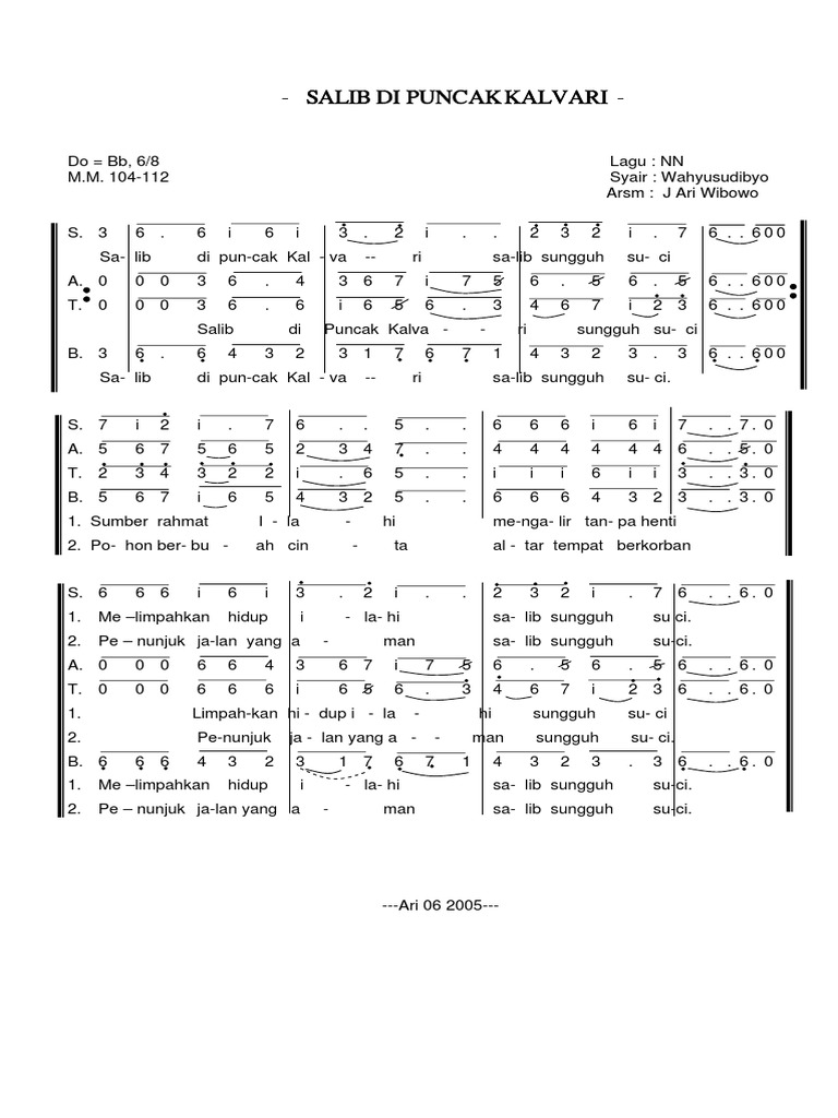 Salib Di Puncak Kalvari std3 | PDF
