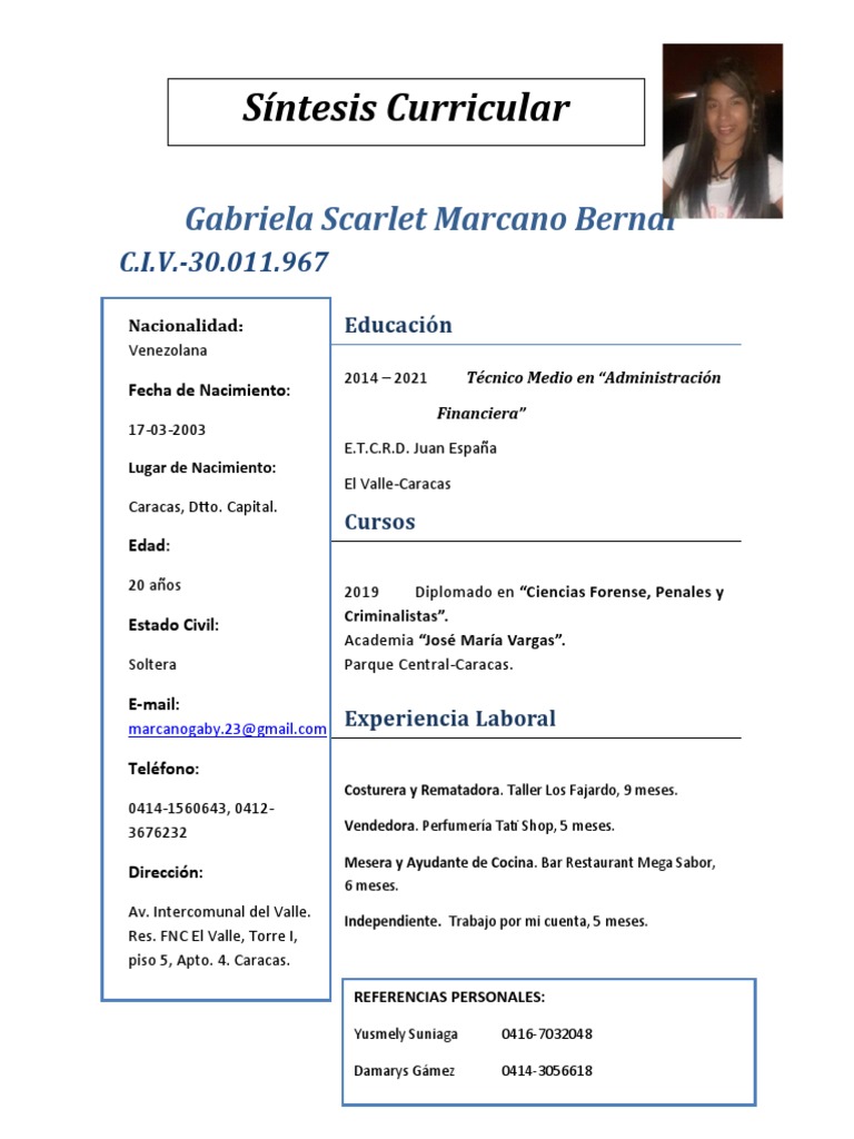 Curriculum Vitae GABY (2) Nuevo | PDF