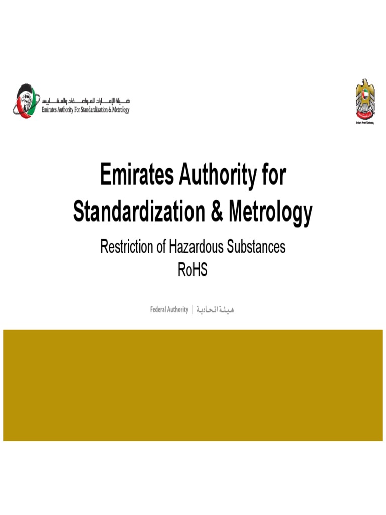 Overview of the Emirates Authority for Standardization & Metrology ...