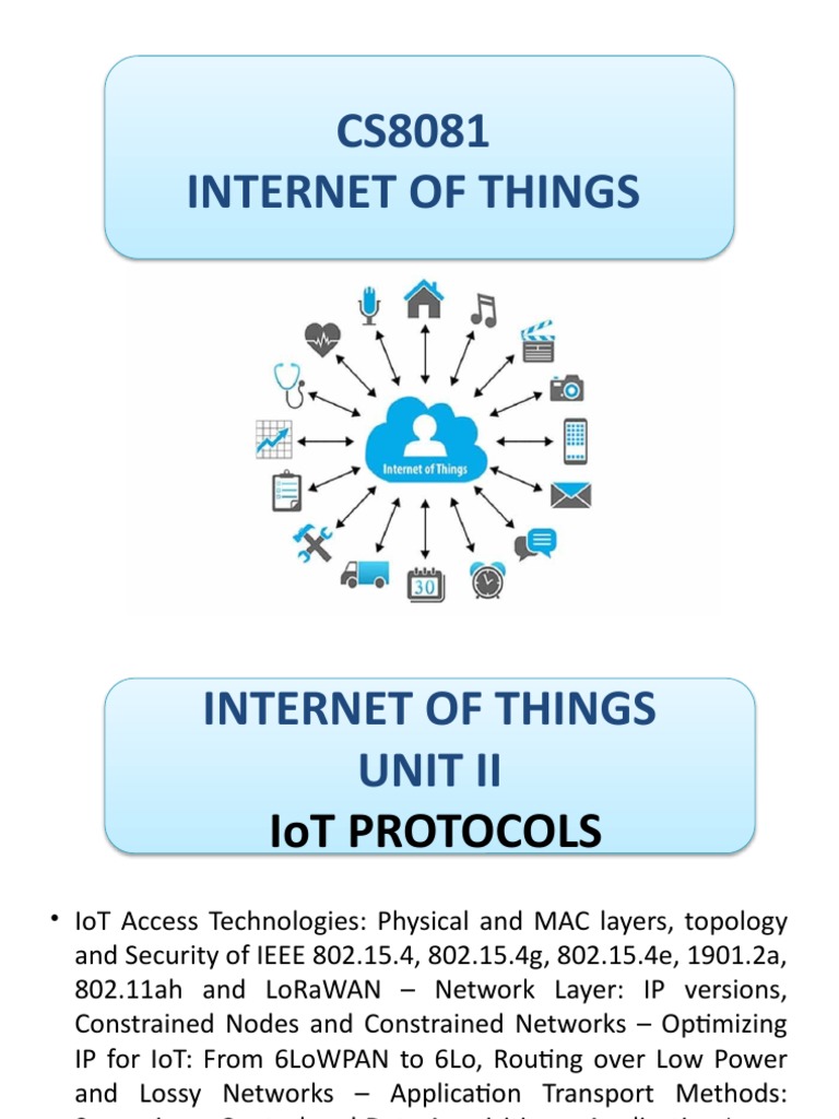IOT UNIT II New | PDF | Ieee 802.11 | Computer Network
